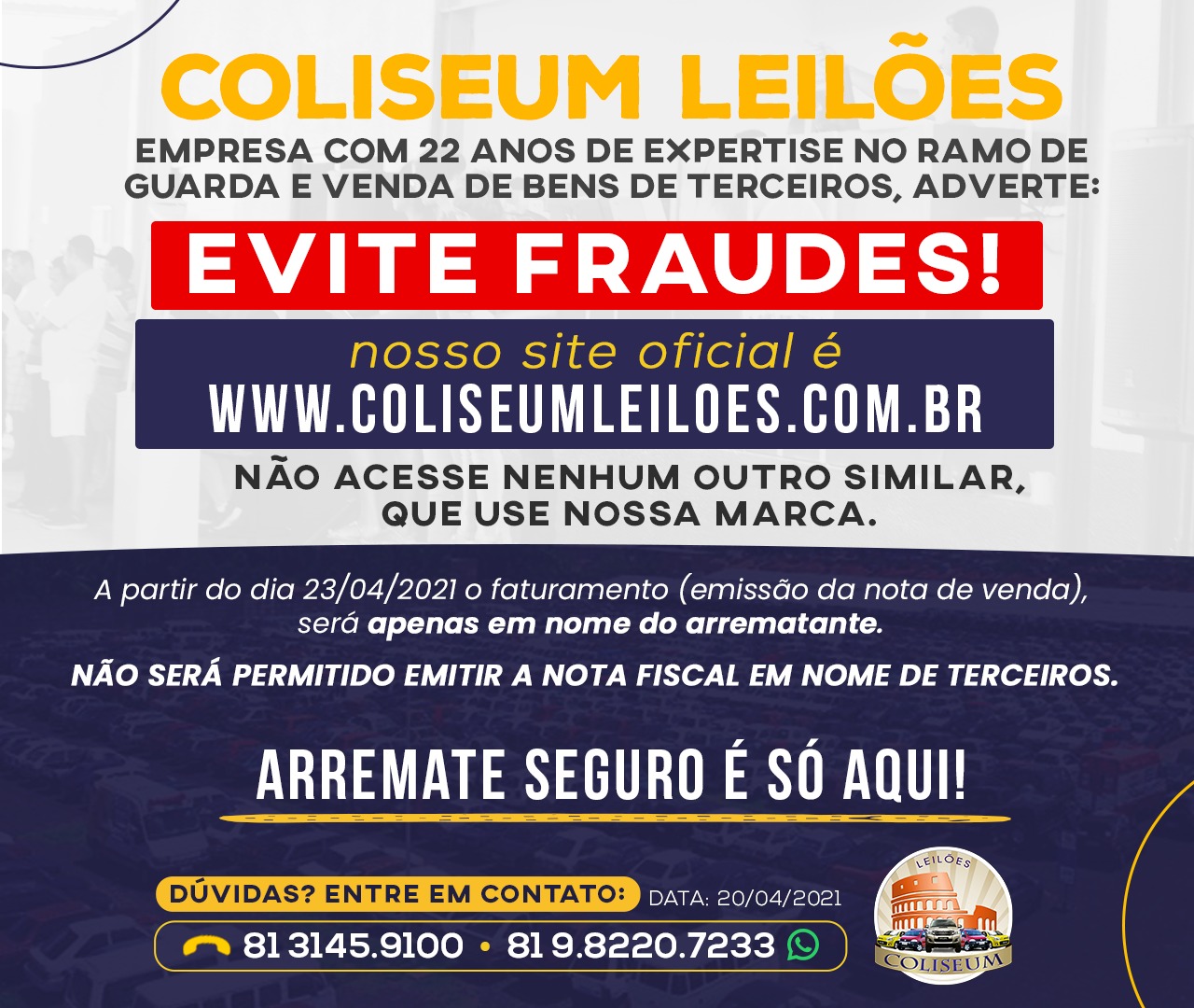 Agenda de leilões - Coliseum Leilões
